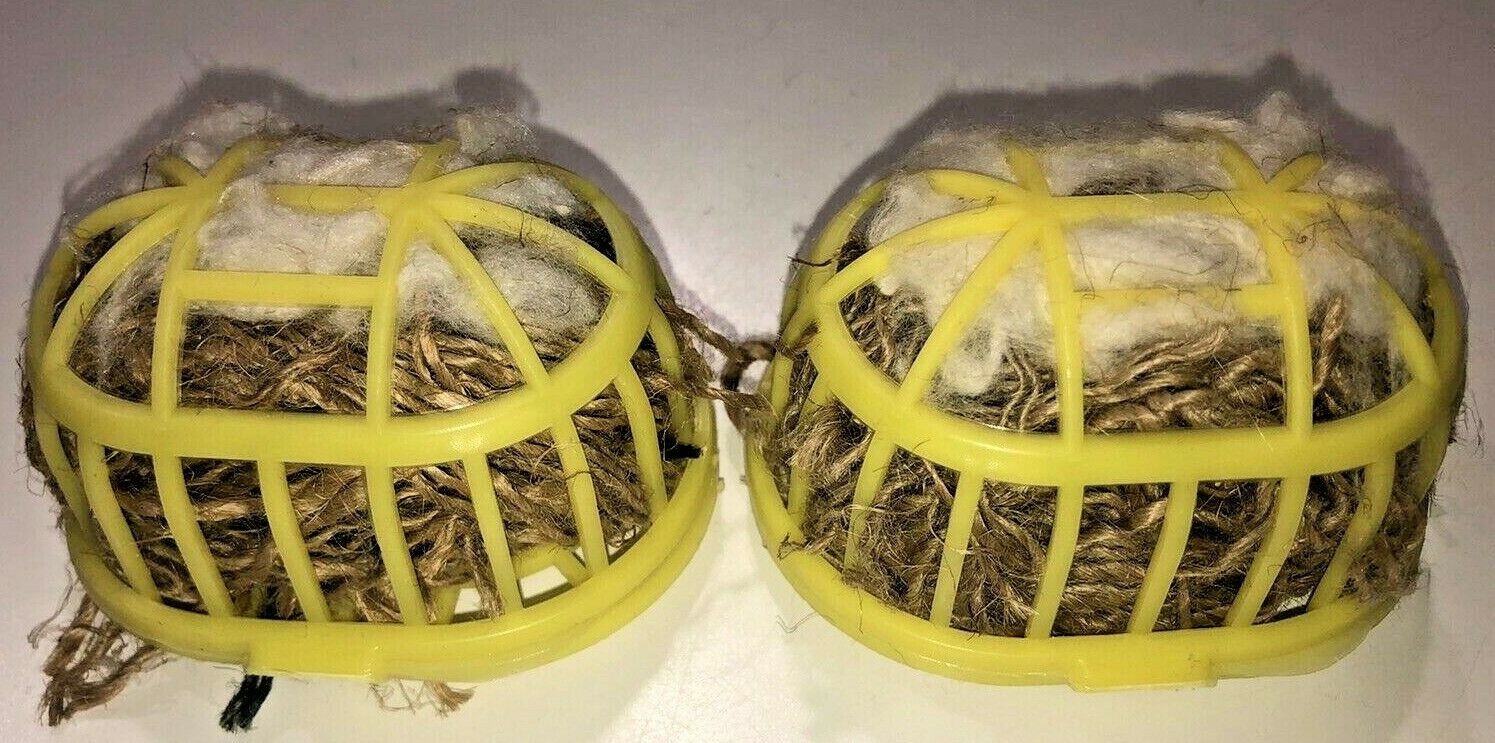 Bird Nesting Fiber Holders Set of 3 Refillable Cotton Included